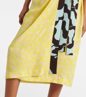 Dries Van Noten Printed Wrap Midi Dress