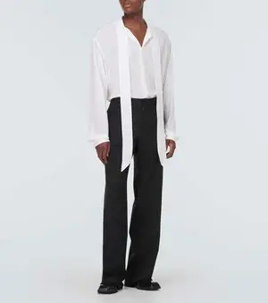 Dolce & Gabbana Wool-blend Straight Pants - Black