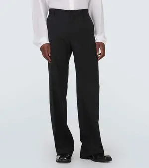 Dolce & Gabbana Wool-blend Straight Pants - Black
