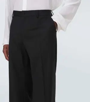 Dolce & Gabbana Wool-blend Straight Pants - Black