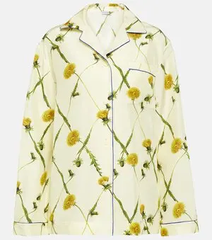 Burberry Floral Silk Poplin Pajama Shirt - Multicoloured