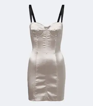 Dolce & Gabbana Satin Corset Dress - Grey