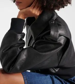 Alexander McQueen Cropped Leather Jacket