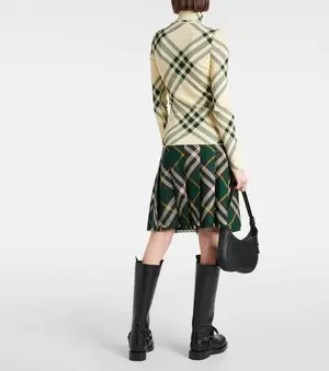Burberry Check Turtleneck Sweater - White