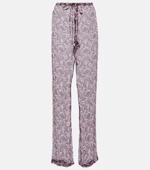 Dries Van Noten Pachas Printed Silk Pants - Pink