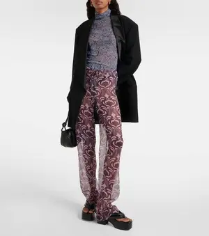 Dries Van Noten Pachas Printed Silk Pants - Pink