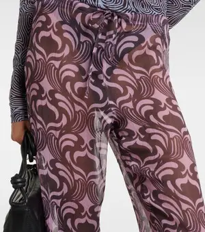 Dries Van Noten Pachas Printed Silk Pants - Pink