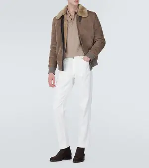 Brioni Cotton, Silk And Cashmere Polo Shirt - Beige