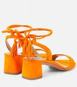 AQUAZZURA Alu Tasseled Suede Sandals