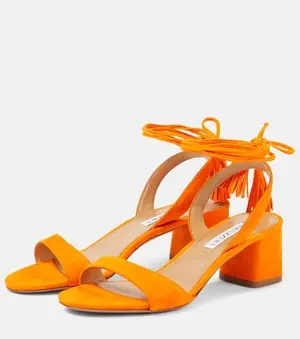 AQUAZZURA Alu Tasseled Suede Sandals