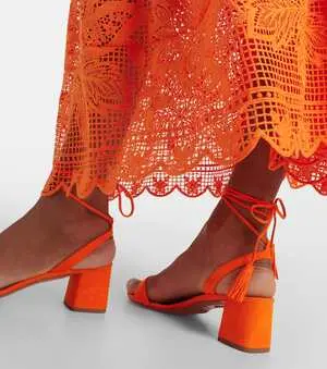 AQUAZZURA Alu Tasseled Suede Sandals