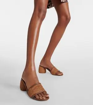 GIANVITO ROSSI Marbella Raffia Mules