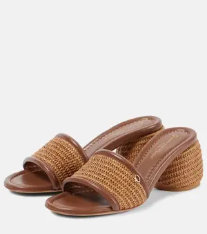 GIANVITO ROSSI Marbella Raffia Mules