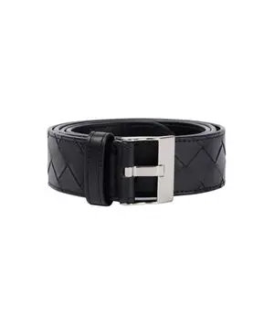 Bottega Veneta Intrecciato Leather Belt - Black