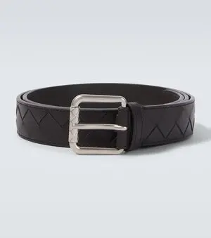 Bottega Veneta Intrecciato Leather Belt - Brown