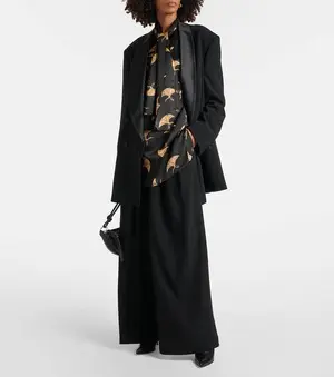 Dries Van Noten Pleated Wool-blend Trousers - Black
