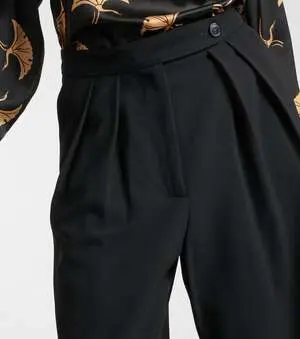 Dries Van Noten Pleated Wool-blend Trousers - Black