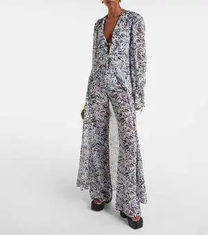 BANANHOT Zebra-print Chiffon Beach Cover-up - Multicoloured