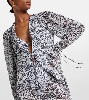 BANANHOT Zebra-print Chiffon Beach Cover-up - Multicoloured