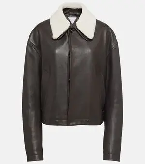 Bottega Veneta Shearling-trimmed Leather Jacket