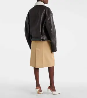 Bottega Veneta Shearling-trimmed Leather Jacket