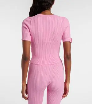 COURREGES Courrèges Ribbed-knit Cropped Top - Pink