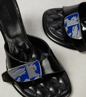 Burberry Leather Square Toe Heeled Mules