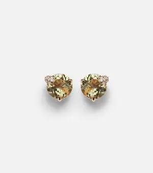 BUCHERER FINE JEWELLERY Peekaboo 18kt Rose Earrings With Beryls And Diamonds - Gold