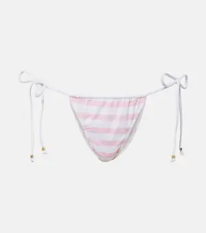BANANHOT Bell Striped Bikini Bottom - White
