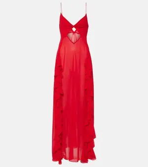 BANANHOT Isabel Ruffled Cutout Maxi Dress