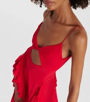 BANANHOT Isabel Ruffled Cutout Maxi Dress