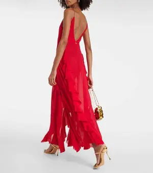 BANANHOT Isabel Ruffled Cutout Maxi Dress