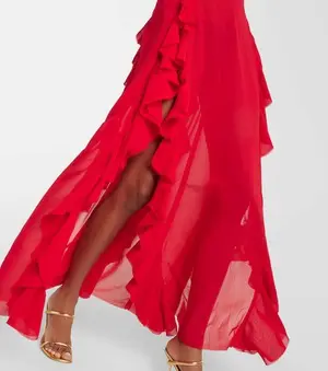 BANANHOT Isabel Ruffled Cutout Maxi Dress
