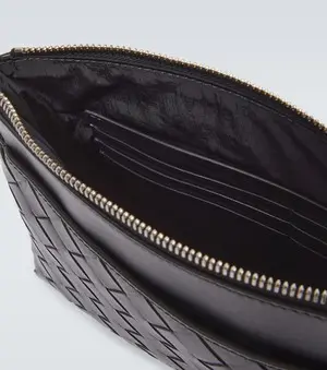 Bottega Veneta Prism Leather Pouch - Black