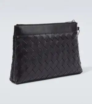 Bottega Veneta Prism Leather Pouch - Black