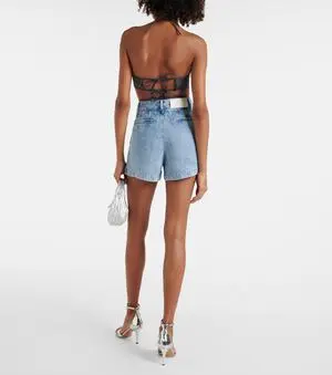 7 For All Mankind High-rise Pleated Shorts
