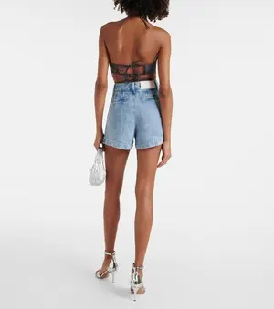 7 For All Mankind High-rise Pleated Shorts