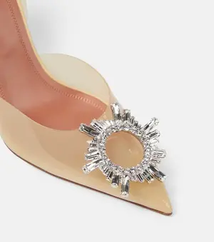 Amina Muaddi Begum 95 Pvc Slingback Pumps - Beige