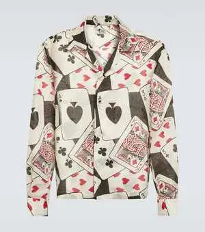 BODE Ace Of Spades Printed Ramie Shirt