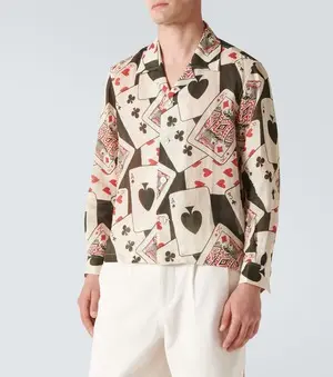 BODE Ace Of Spades Printed Ramie Shirt