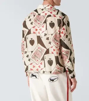 BODE Ace Of Spades Printed Ramie Shirt