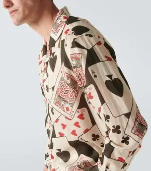 BODE Ace Of Spades Printed Ramie Shirt