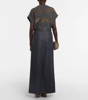 Brunello Cucinelli Denim Maxi Skirt