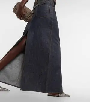 Brunello Cucinelli Denim Maxi Skirt