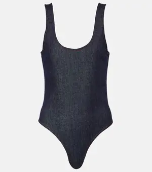 Alaïa Denim Bodysuit - Blue