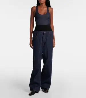Alaïa Denim Bodysuit - Blue