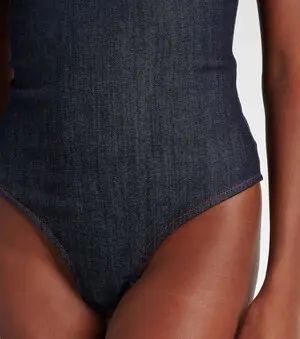 Alaïa Denim Bodysuit - Blue