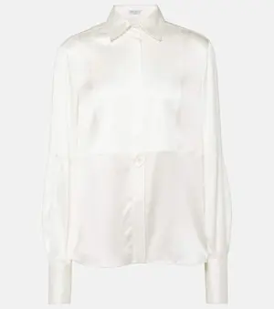 White Silk Tops