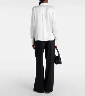Brunello Cucinelli Silk-blend Satin Blouse - White