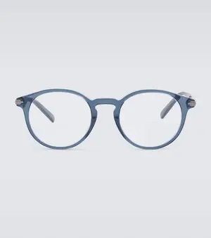 Dior Diorblacksuito R6i Round Frame Glasses - Blue